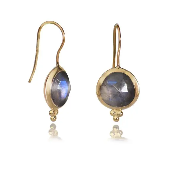 THE JEWELLERY STORE LONDON Gold Vermeil Labradorite Hook Earrings - Gold/green