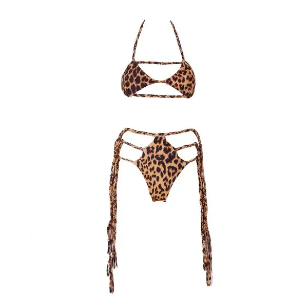 SIREN SWIMWEAR Mermaid Braided Bikini Bottom - Brown/gold