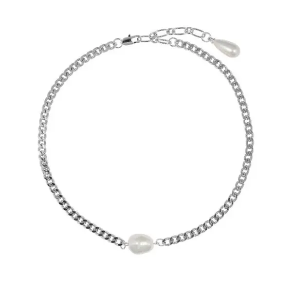 BERMUDA WATCH COMPANY Annie Apple Cleo Sterling Pearl Pendant Chain Necklace - Silver