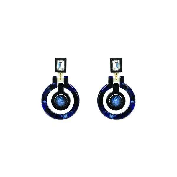 GISSA BICALHO Handmade Nebula Hoop Earrings - Blue