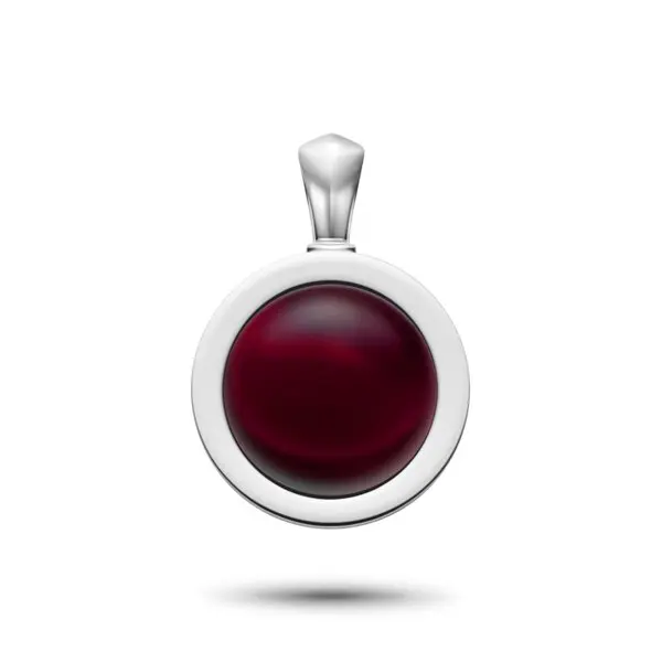 RAHUL PATEL COLLECTION Indian Garnet Amulet - Red/silver