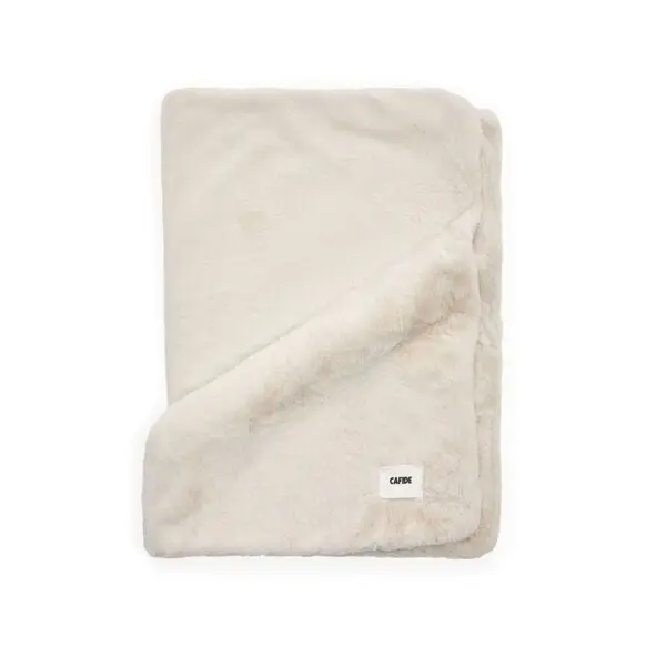 CAFIDE Faux Fur Dog Blanket - Beige