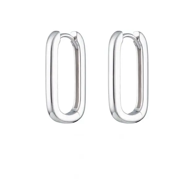 SCREAM PRETTY Oval Huggie Hoop Earrings - Silver