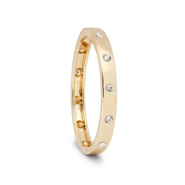 Saachi Studded Hinged Bangle Bracelet - Gold