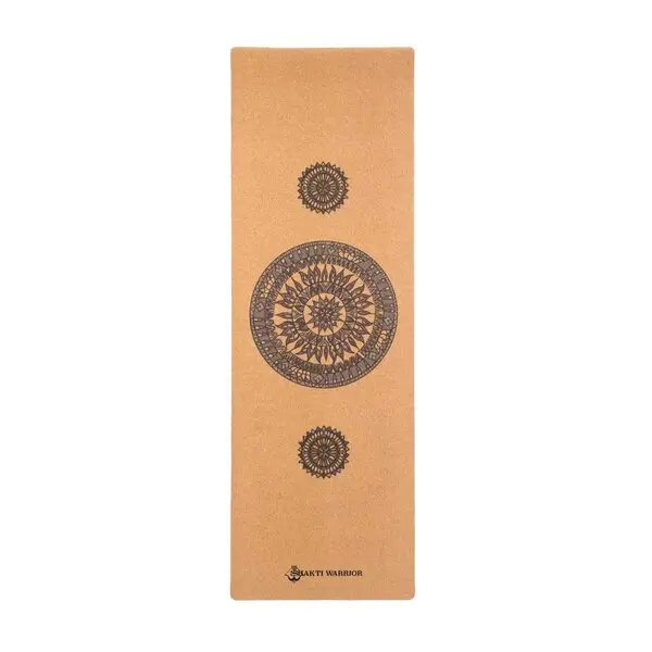 SHAKTI WARRIOR Cork Yoga Mat Mandala - Brown