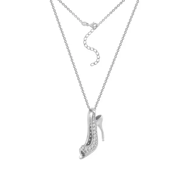 DIAMONBLISS Marilyn Monroe Open-toe High Heel Necklace - White