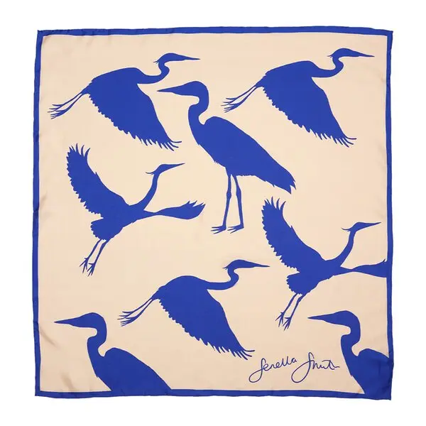 FENELLA SMITH Heron Silhouettes Silk Scarf - Purple