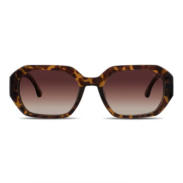 VELVET EYEWEAR Geometric Nina Tortoise Sunglasses - Brown