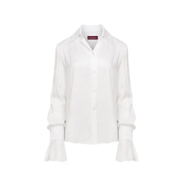 MANDRAGORA Buttoned Blouse With Scarf - White
