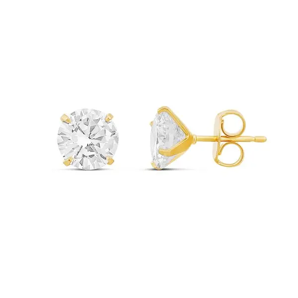 SHYMI Eight Mm Round Stud Earrings - Gold