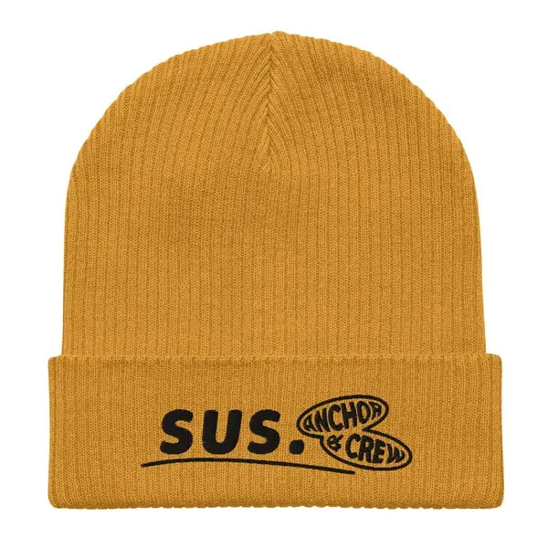 ANCHOR & CREW Organic Cotton Embroidered Beanie - Yellow
