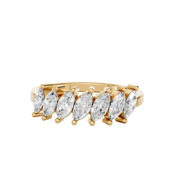 AYA FINE JEWELRY 0.81 Ct Marquise Diamond Band Ring In 14k Gold - Yellow