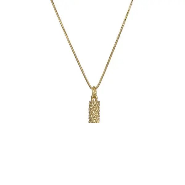 EDGE ONLY Diamond Cut Cylinder Pendant Necklace - Gold