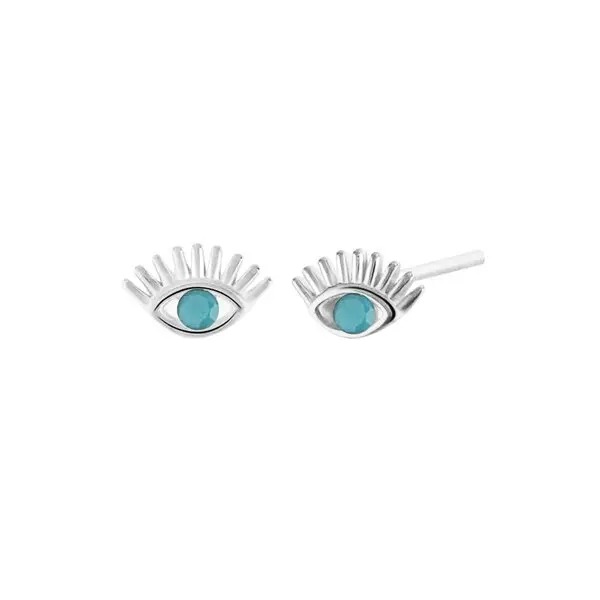 SPERO LONDON Eye Stud Earrings - Silver