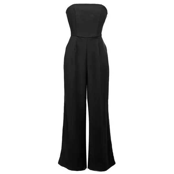 SMART AND JOY Minimalist Bustier Jumpsuit - Black
