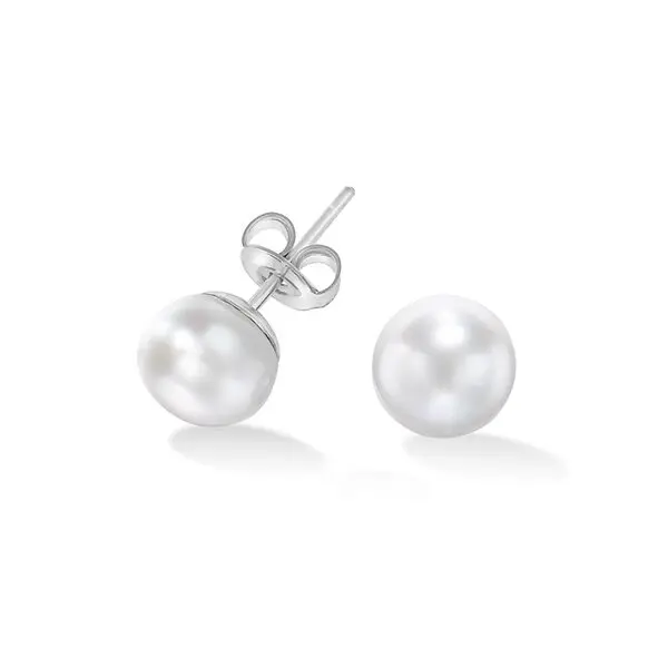 DOWER & HALL Timeless Freshwater Single Pearl Stud Earring - White