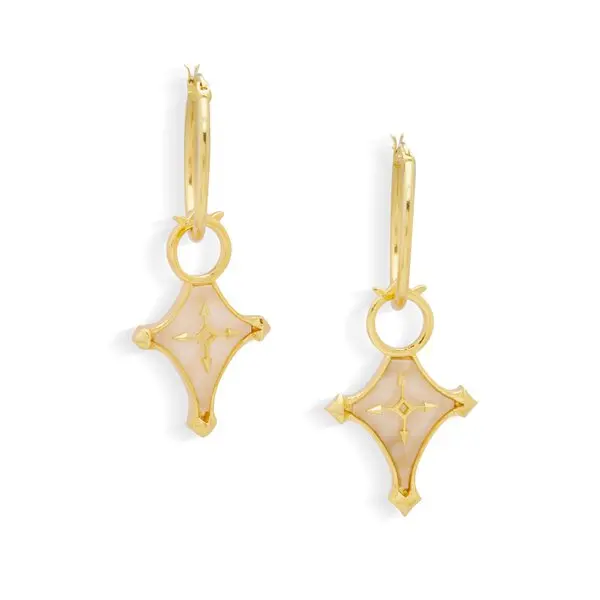 DHWANI BANSAL Cruz Hoop Earrings With Mother Of Pearl - Gold