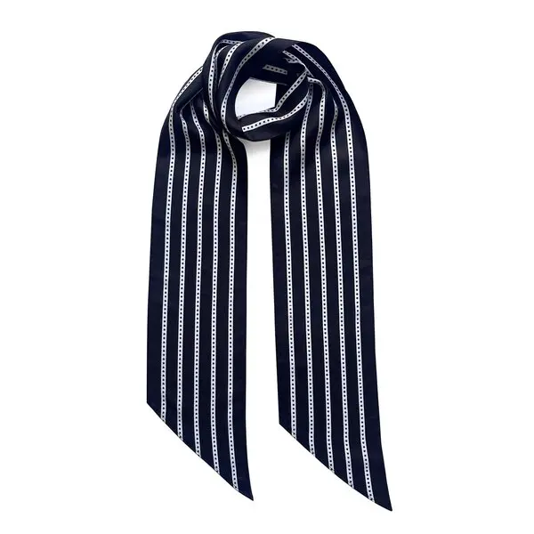 INGMARSON Star Striped Silk Neck Scarf - Black