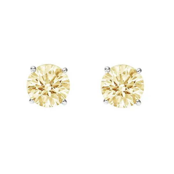 AUGUSTINE JEWELS Silver Citrine Stud Earrings - Silver/yellow