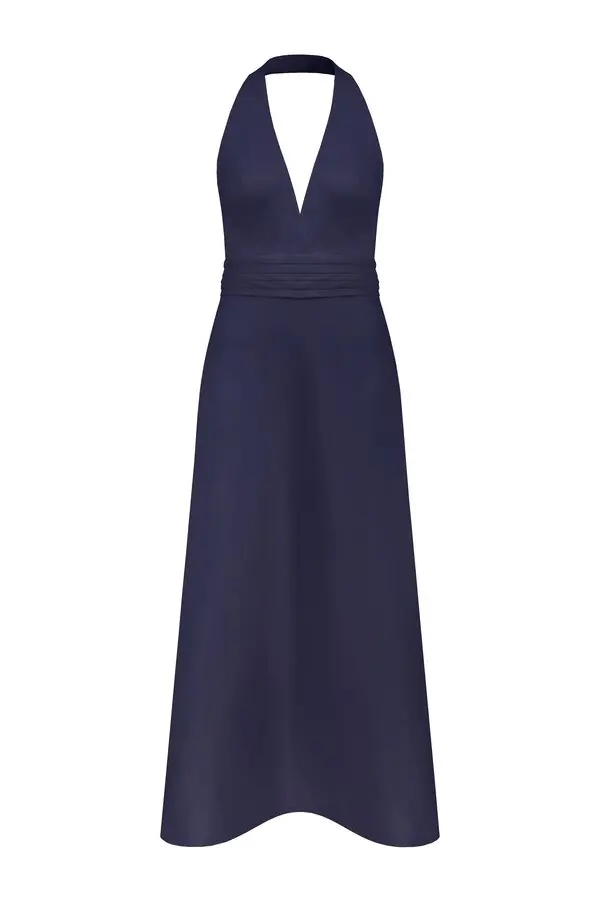 NAZLI CEREN Lauryn Midi Dress - Blue