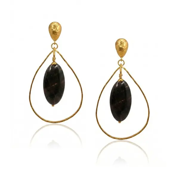 JAREDJAMIN Petra Jasper Dangle Earrings - Gold