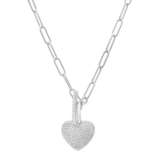 KYLIE HARPER Sterling Paperclip Toggle Heart Necklace - Silver