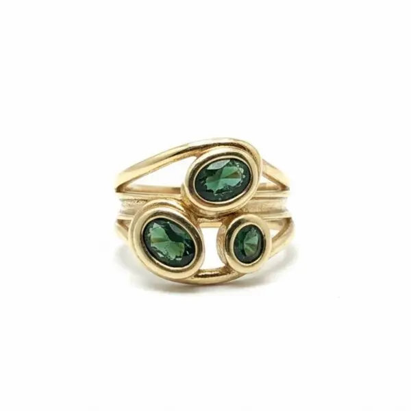 SILVER & ELEGANT Ethereal Triple Band Bronze Ring - Gold