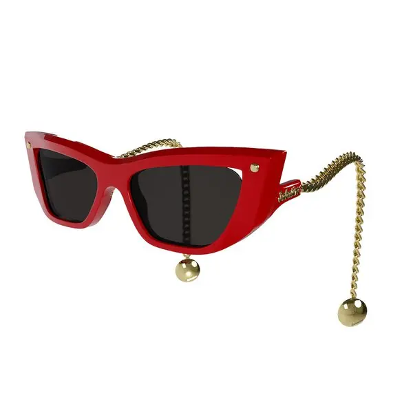 SABATINO Deluxe Full Rim Sunglasses With Gold Pendant - Red