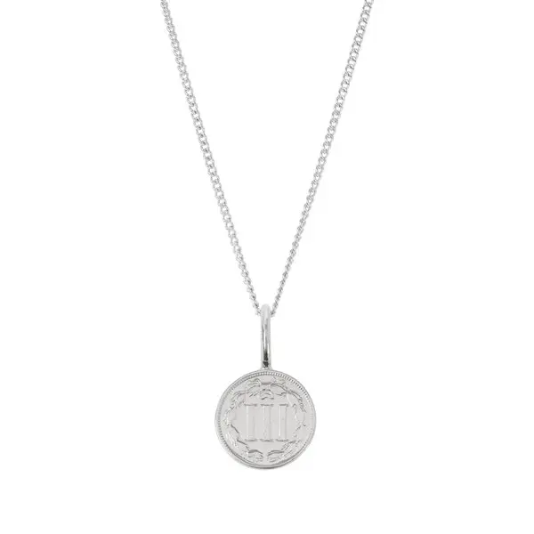 KATIE MULLALLY American Coin Charm Necklace - Silver