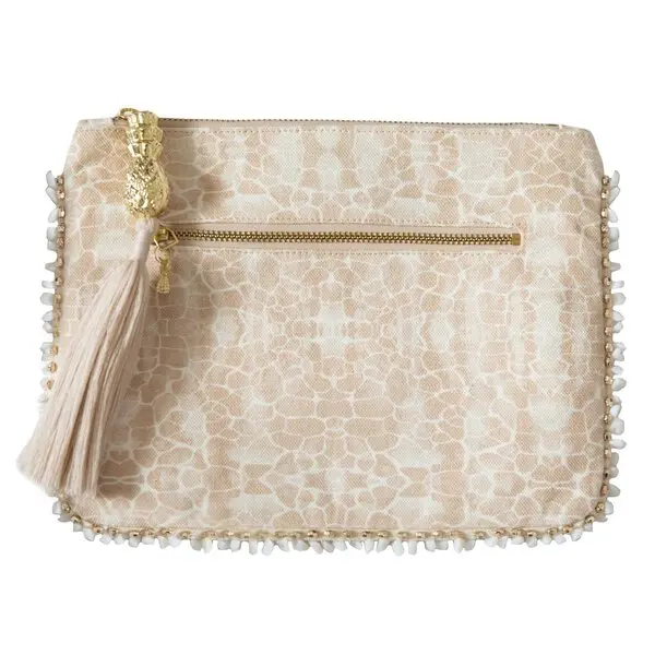 SOPHIA ALEXIA Embellished Clutch Bag - White/yellow