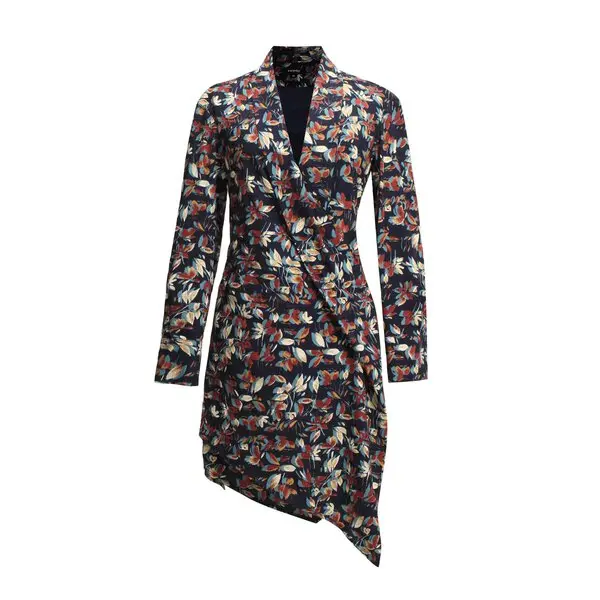 SMART AND JOY Draped Floral Print Tunic Dress