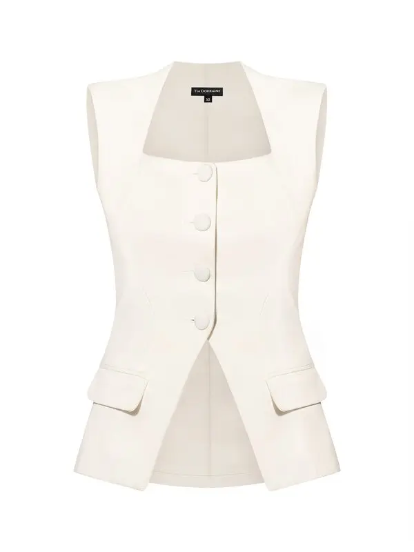 TIA DORRAINE Tailored Stretch Crêpe Vest