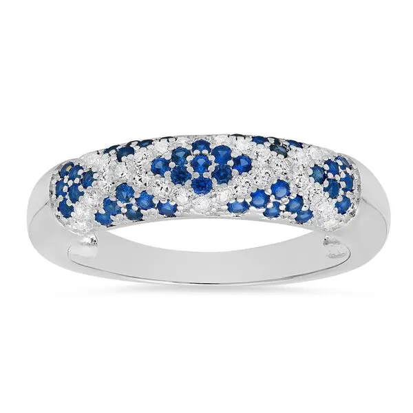 KYLIE HARPER Sterling Pave Sapphire 'x' Band Ring - Silver