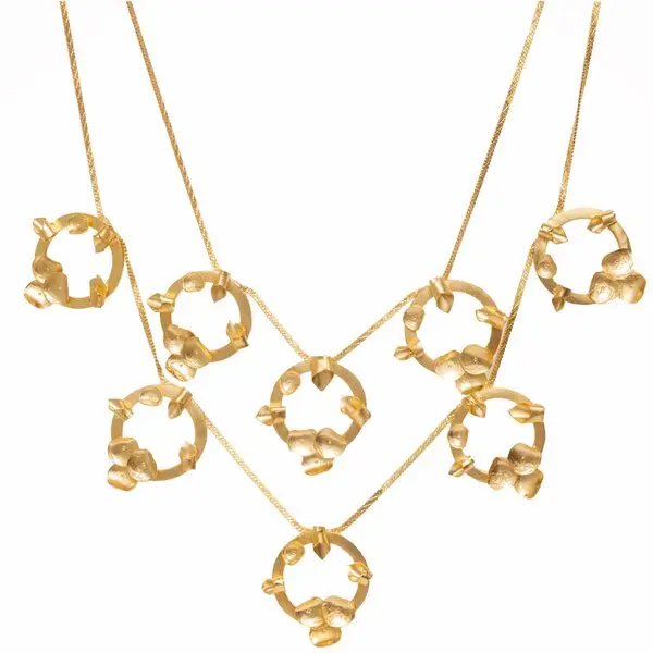 MERAKI BY RASHMI BAJAJ Layered Necklace With Circular Pendants - Gold