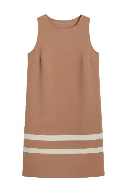 CONQUISTA Sleeveless Shift Dress With Stripes - Brown
