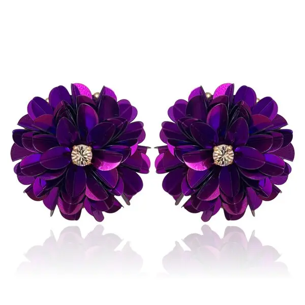 PINAR OZEVLAT Blossom Stud Earrings - Purple