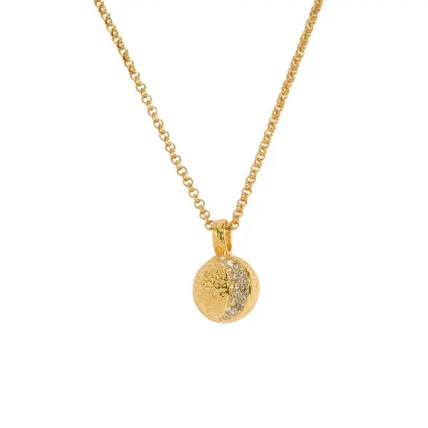 CLAIRE HILL DESIGNS Moon Charm Necklace - Gold