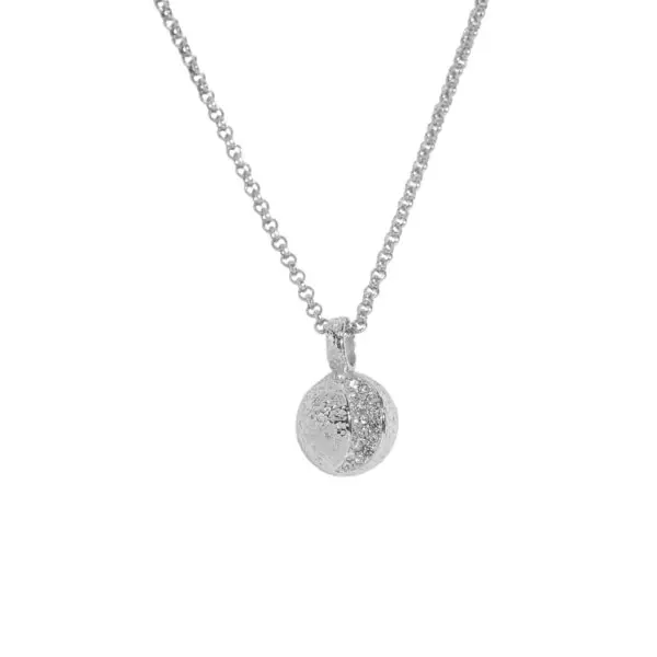 CLAIRE HILL DESIGNS Moon Charm Necklace - Silver