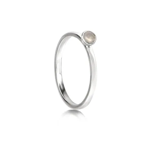 THE JEWELLERY STORE LONDON June Birthstone Stackable Ring - White/silver
