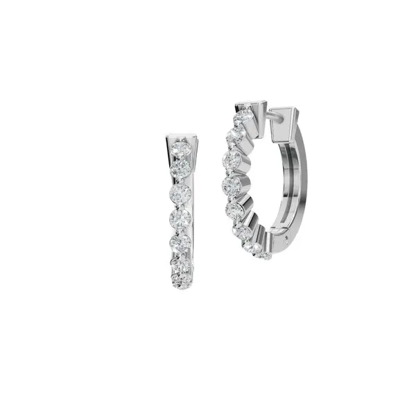 AYA FINE JEWELRY 14k Gold 0.46 Ctw Lab Diamond Huggie Earrings - White