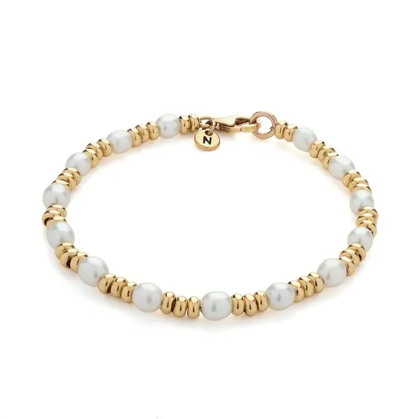NELLOU JEWELLERY Ellen Gem Pearl Bracelet - White