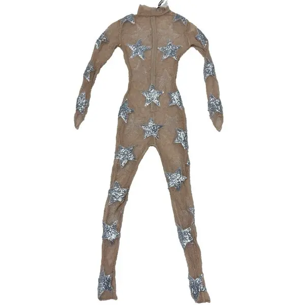 HARMONIA NY Lemuria Stars Mesh Catsuit Dani Watanabe - Silver