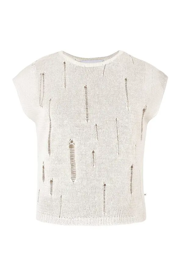 SALANIDA Terra Distressed Linen Top