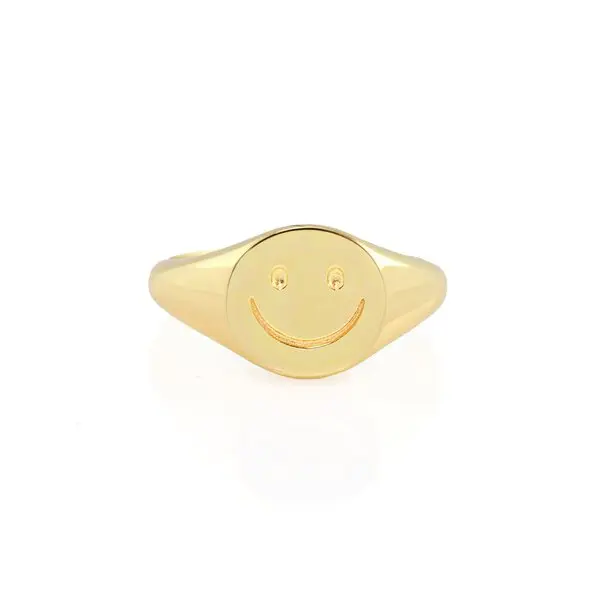 Kris Nations Happy Signet Ring - Gold