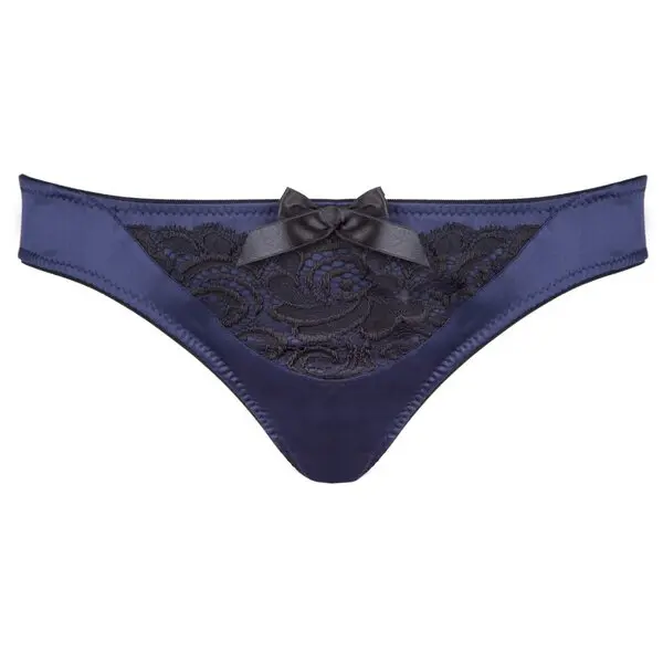 EMMA HARRIS Signature Navy Lace Front Brief - Blue
