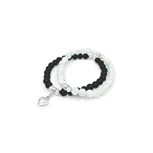 LUTIRO Double Beaded Bracelet With Charm