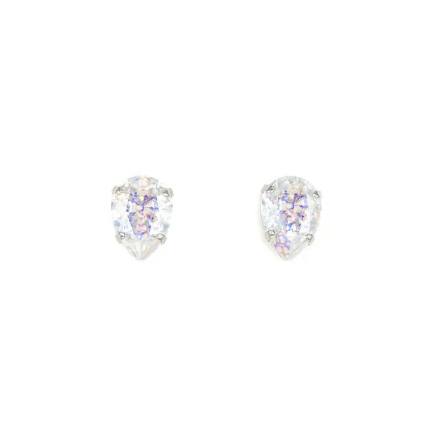 ROSASPINA FIRENZE Drop Stud Earrings With Swarovski Crystals - White