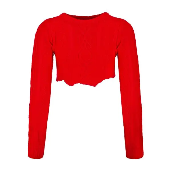 BOUTIQUE KAOTIQUE Knitted Crop Long Sleeve