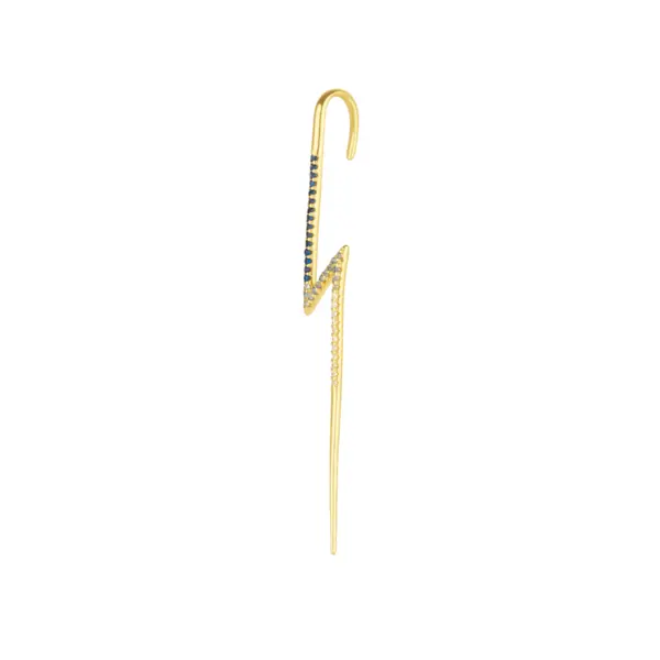 SPERO LONDON True Lightning Gemstones Bolt Ear Crawler - Gold