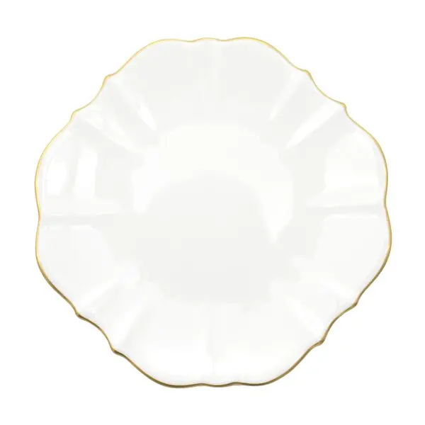 Twig New York Amelie Brushed Gold Charger Plate - White